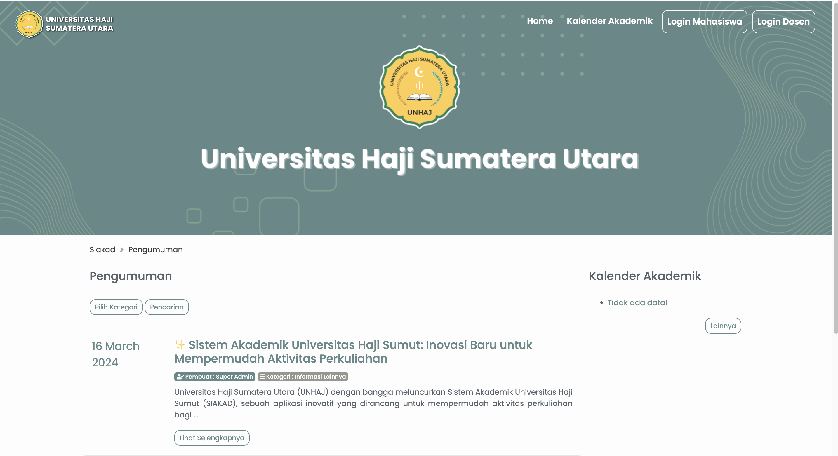 SIAKAD UNHAJ | Detail artikel dan pengumuman